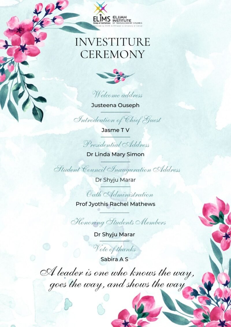 Investiture Ceremony – Elijah Institute of Management Studies (ELIMS)